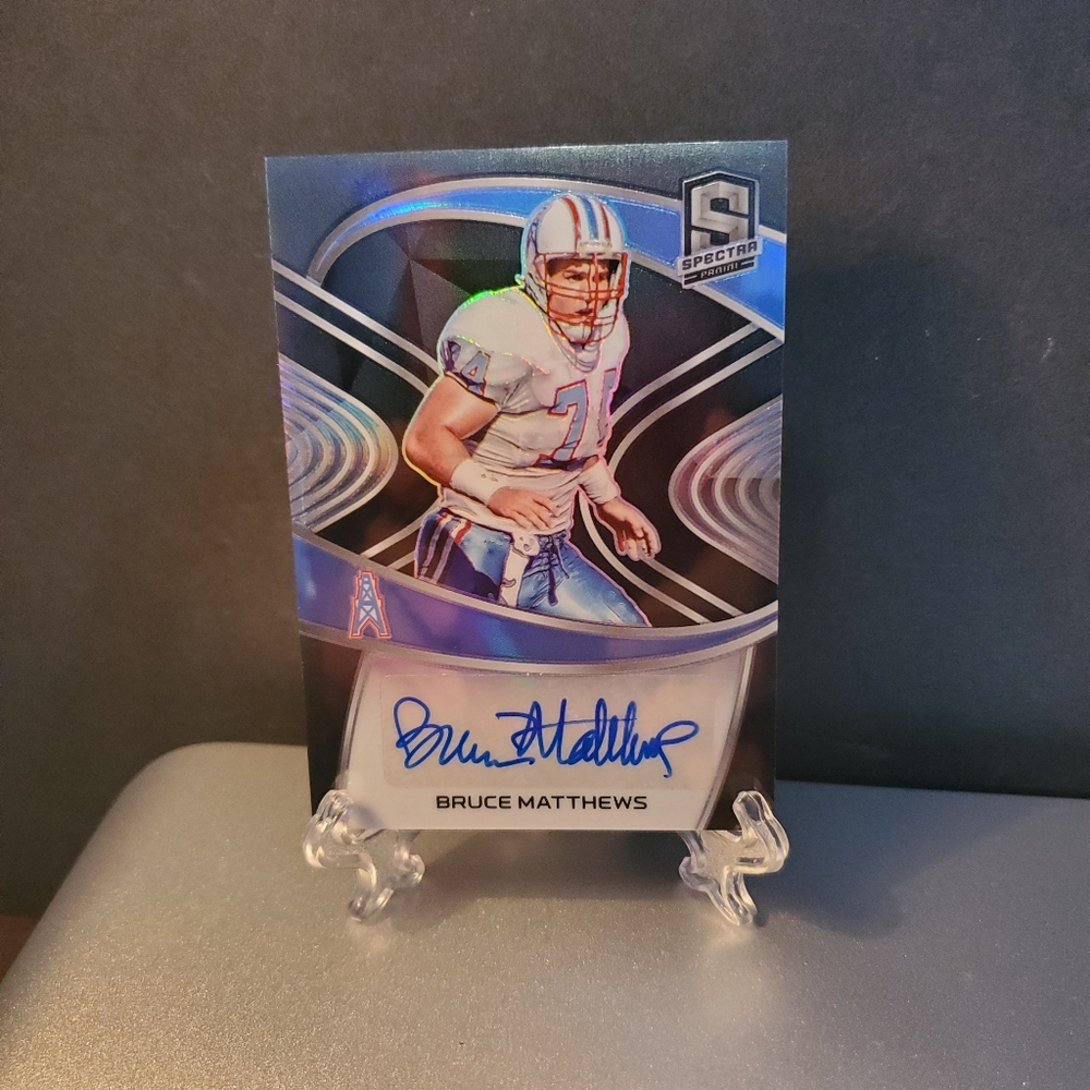 2021 Spectra Football Bruce Mathews Autograph Prizm 1… - Gem